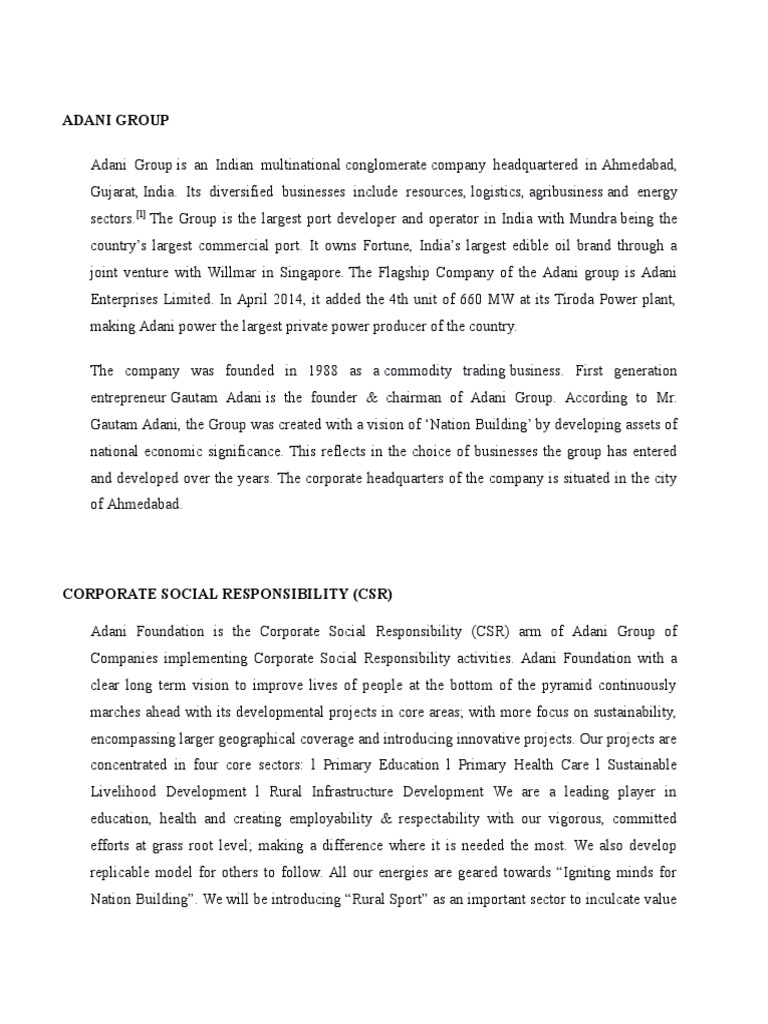 Adani Group | PDF | Business