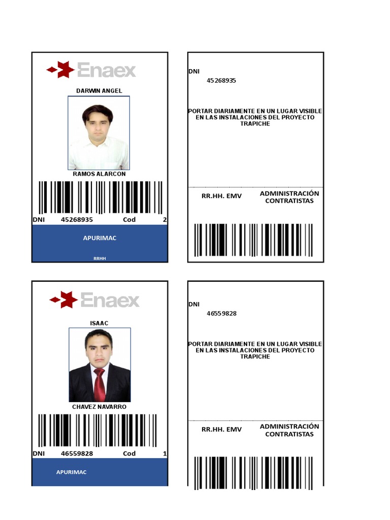 Anexo N°2 Fotocheck | PDF