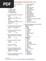 Eating Behavior Patterns Questionnaire | PDF | Lunch | Eating