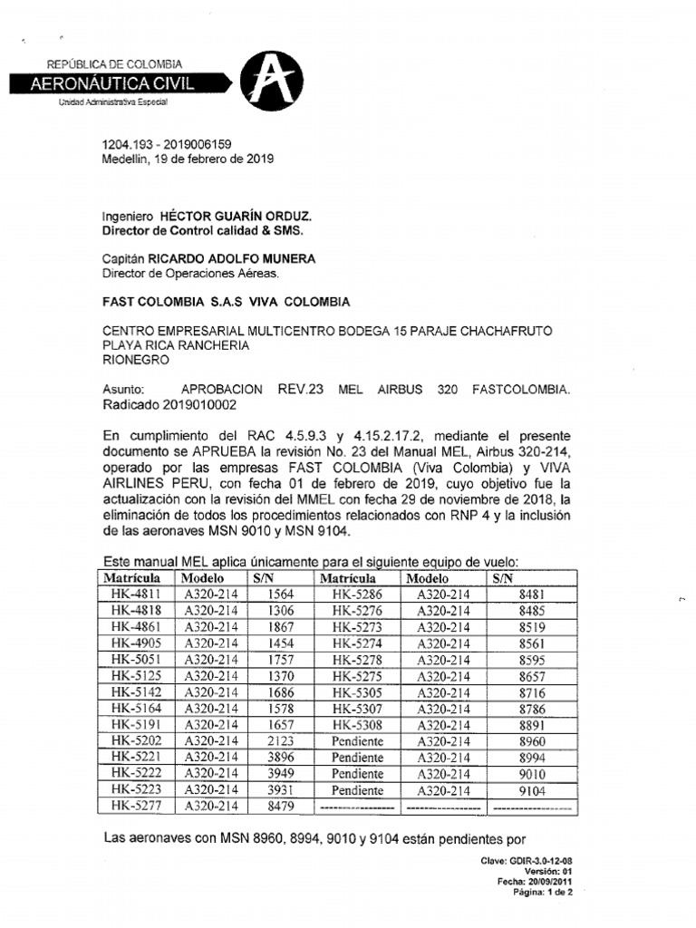 A320 Minimum Equipment List Revision 23 | PDF | Systems Engineering ...