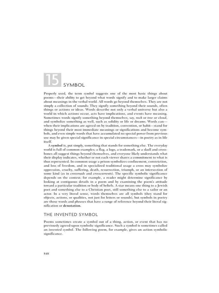 Poetry WK 10, Symbols | PDF | Symbols | Poetry