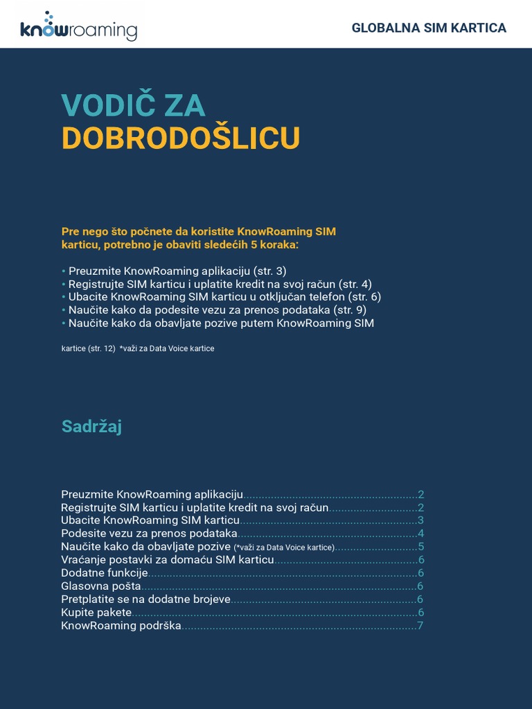 Knowroaming Korisni Ko Uputstvo | PDF