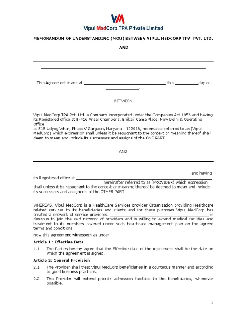 Hospital MOU | PDF | Identity Document | Emergency Department