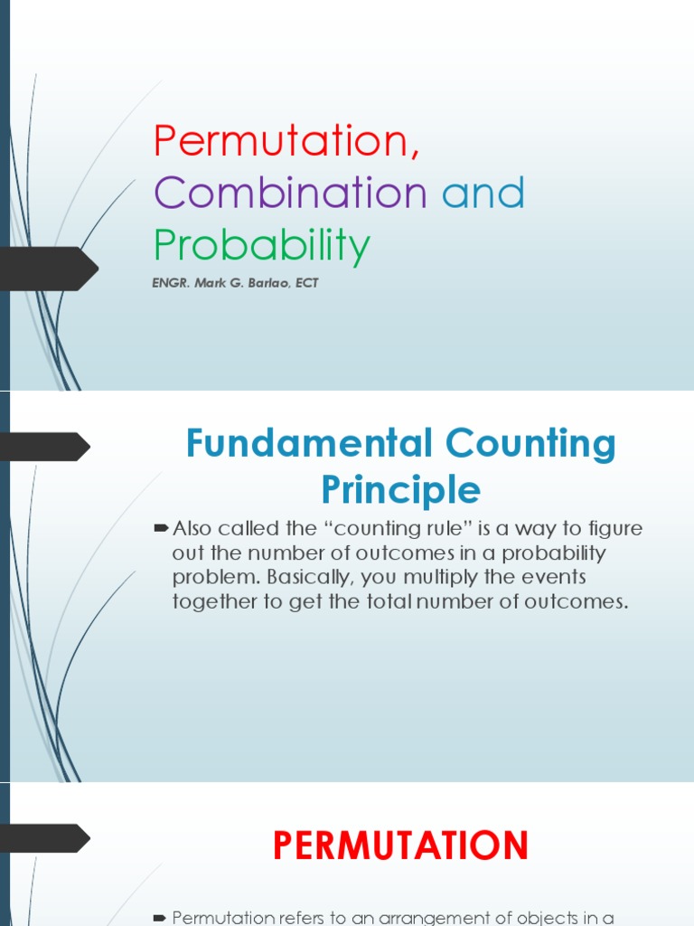 Math Probability & Combinatorics | PDF | Permutation | Probability