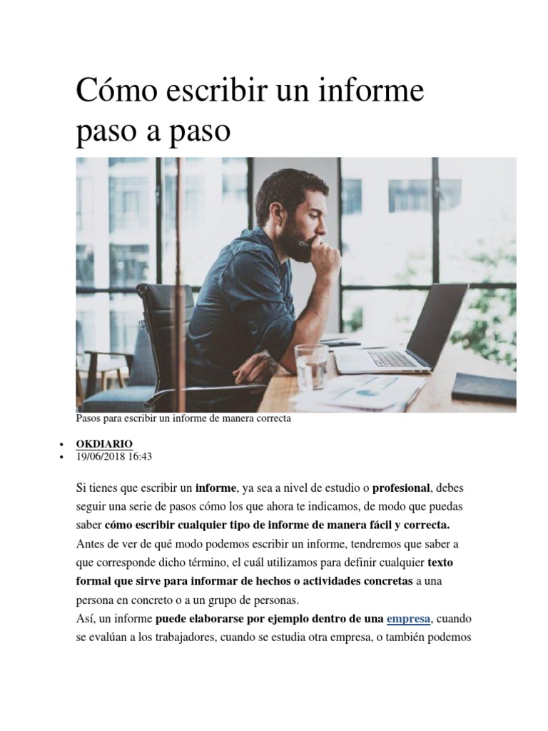 Cómo Escribir Un Informe Paso A Paso | PDF | Ciencia cognitiva | Science