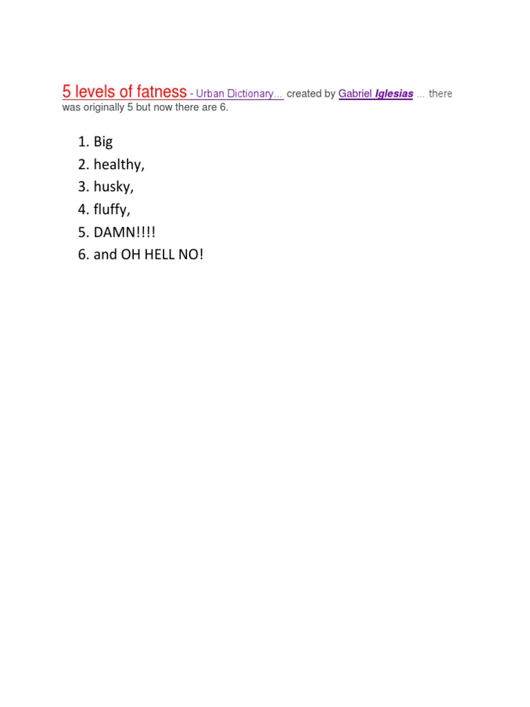 6 Levels of Fatness Explained | PDF | Self-Improvement