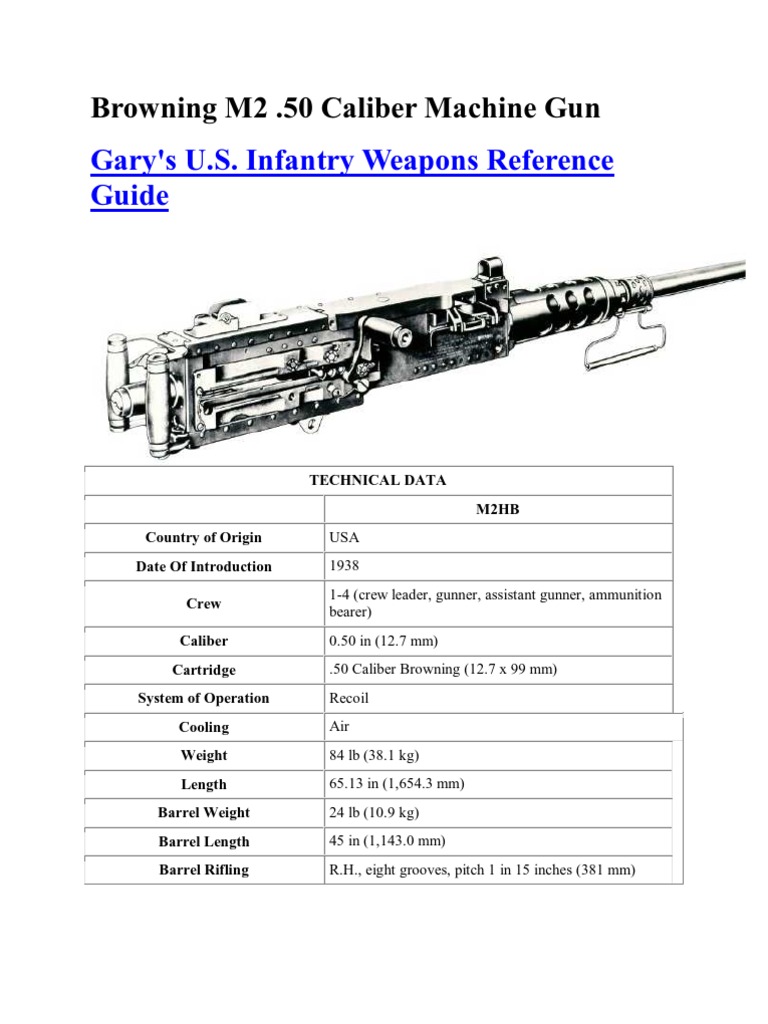 Browning M2 | PDF | Machine Gun | Weapon Design