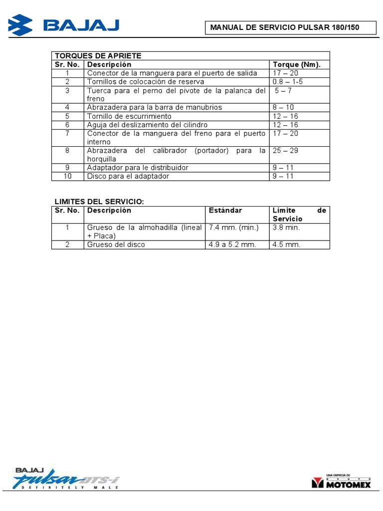 (TM) Bajaj Manual de Taller Bajaj Pulsar 180 150 PDF | PDF | Fusible ...
