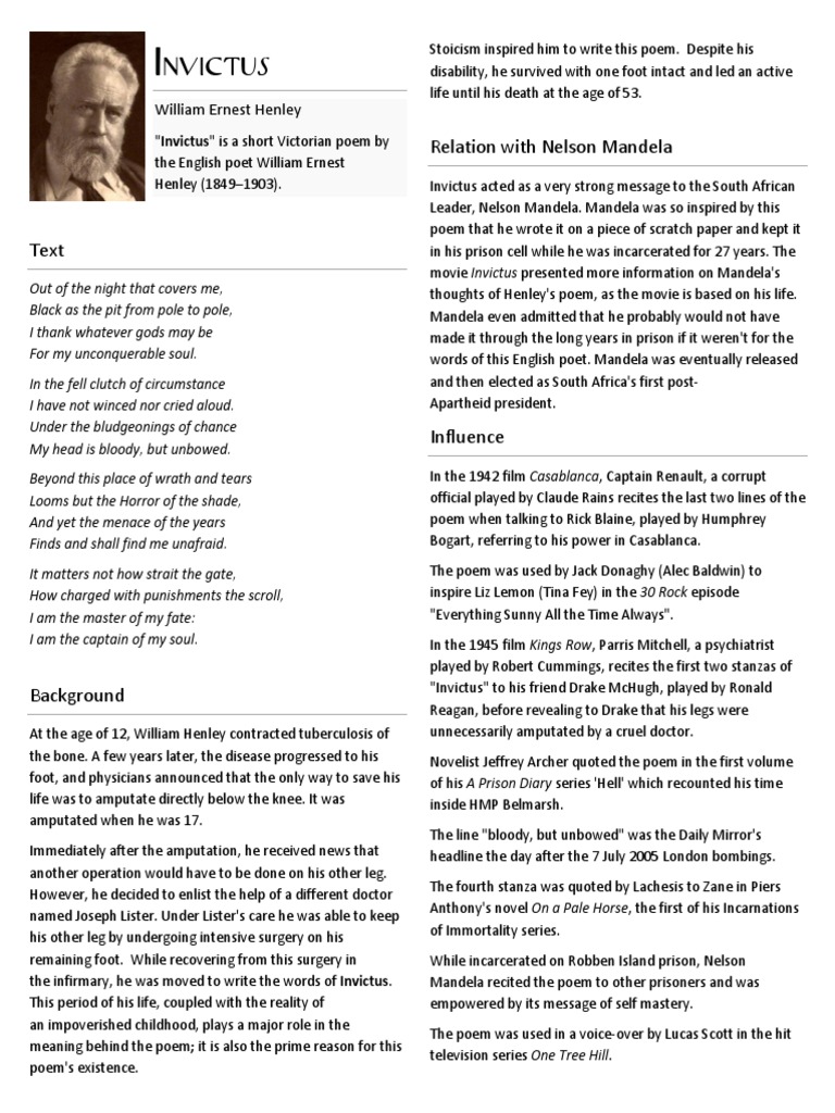 Invictus | PDF | 30 Rock