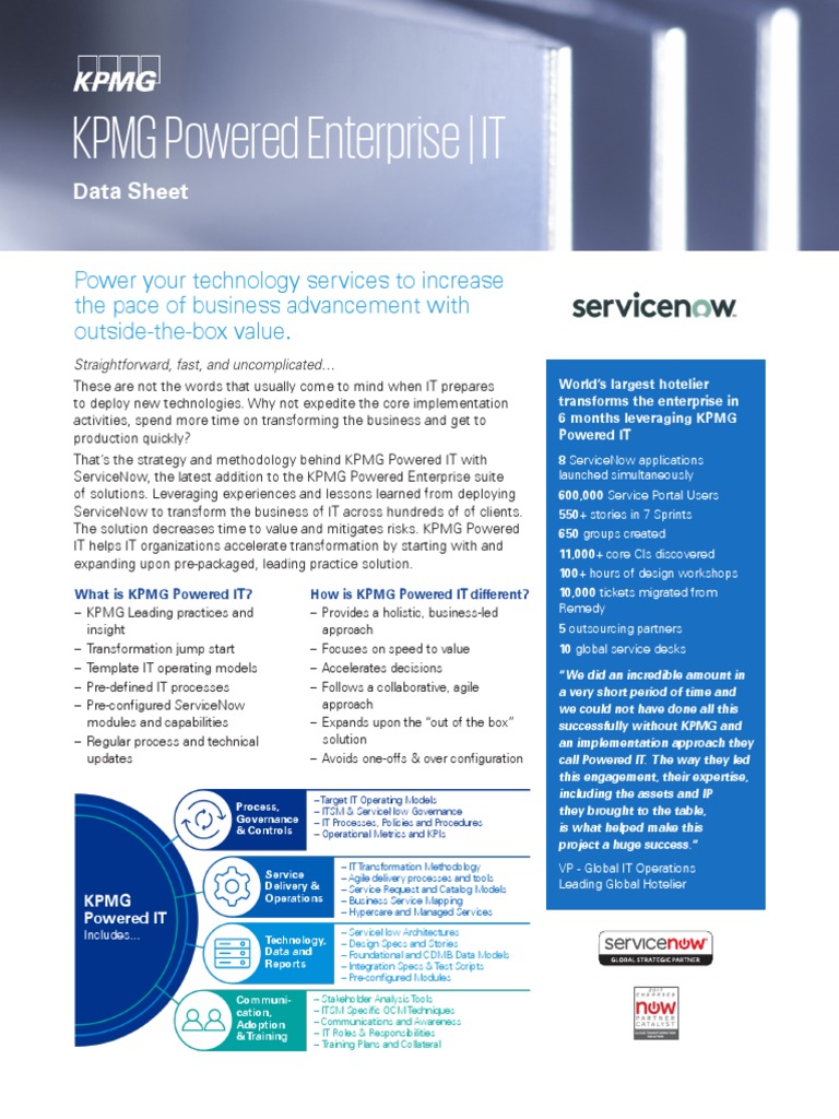 Servicenow Powered It Datasheet | PDF | Cloud Computing | Analytics