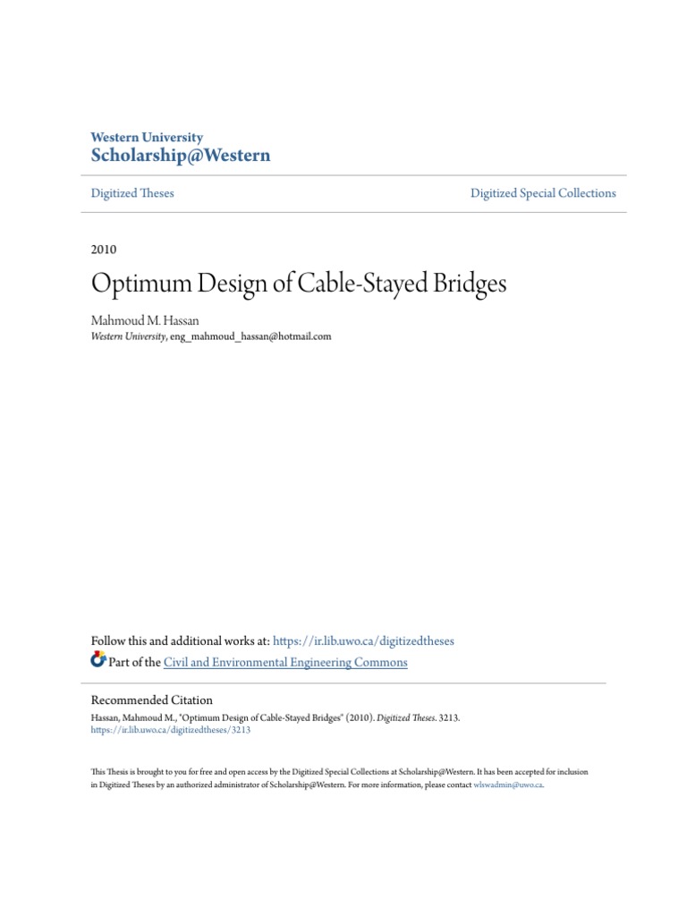 Optimum Design of Cable-Stayed Bridges | PDF | Mathematical ...
