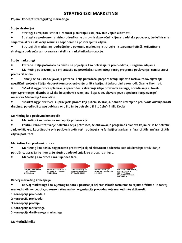 Strategijski Marketing - Skripta | PDF
