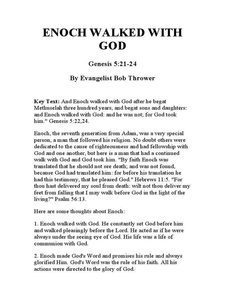 Enoch Walked With God | PDF | Enoch (Ancestor Of Noah) | Heaven