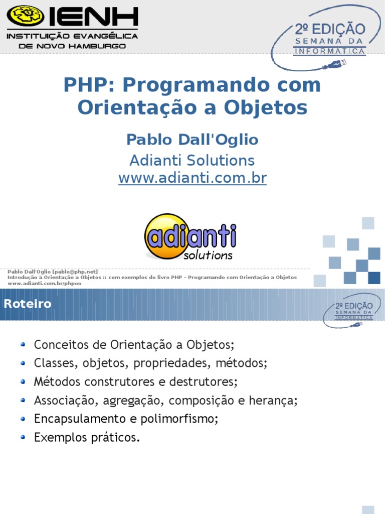Php Programando Com Orientação A Objetos Pdf Classe Programação 2952