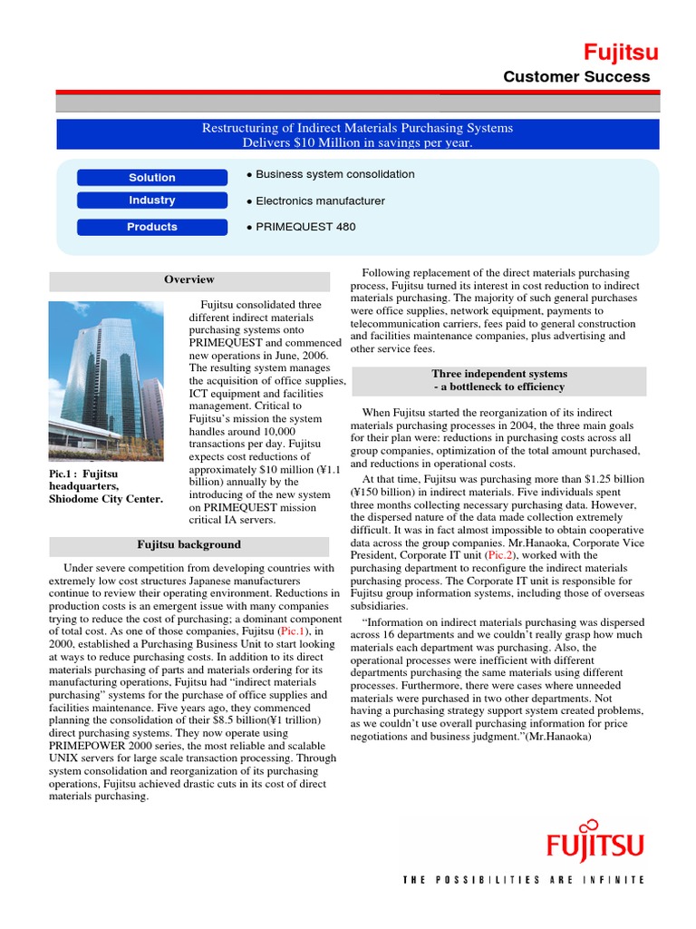 Case Study Fujitsu | Download Free PDF | Mainframe Computer | Server (Computing)