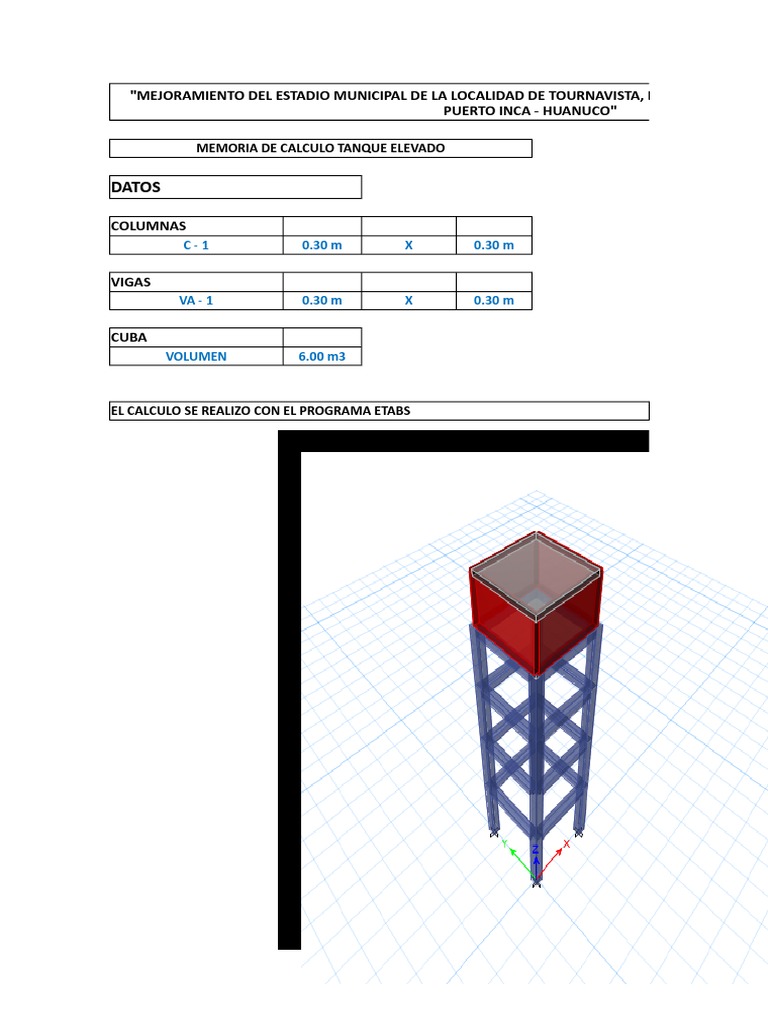 Tanque Elevado Calculo | PDF