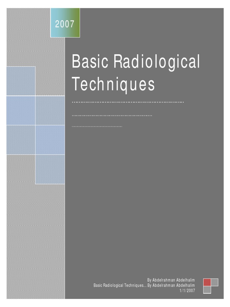 Basic Radiological Techniques | Download Free PDF | Magnetic Resonance ...