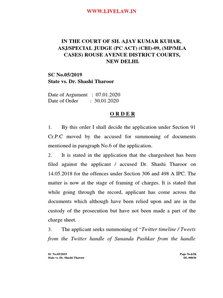 Shashi Tharoor CRPC 91 PDF | PDF | Prosecutor | Magistrate