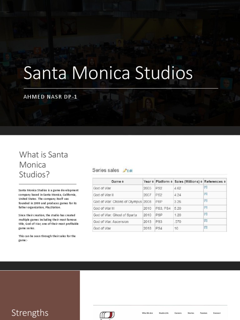 Overview of Santa Monica Studios | PDF | Unrest | Leisure
