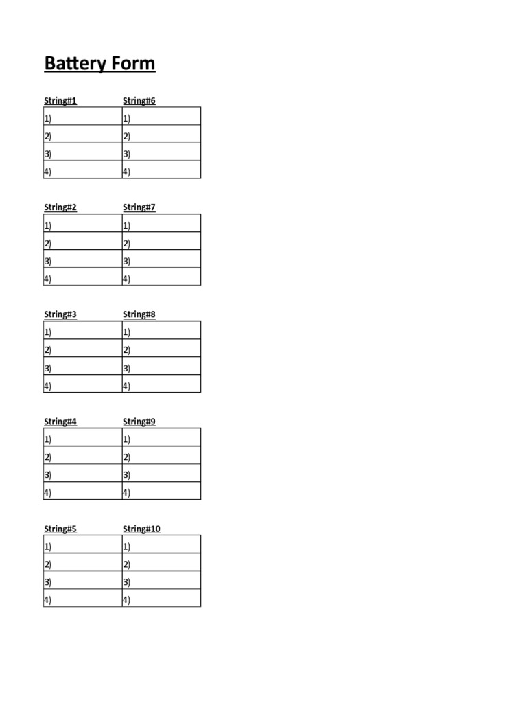 Blank Battery Form | PDF