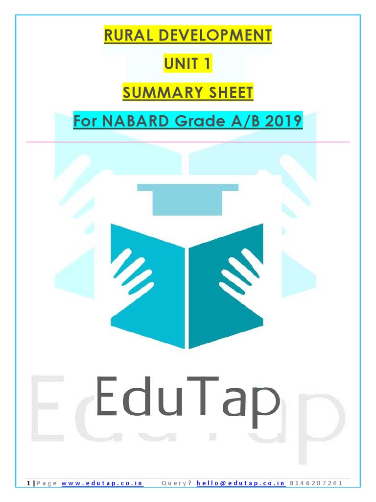 Attachment Rural Development - Unit 1 - Summary Sheet - Formatted | PDF ...