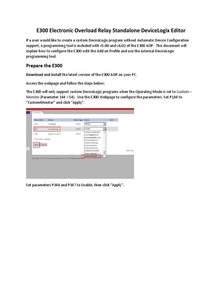 Creating Custom DeviceLogix Program Using The Standalone DLogix Editor ...