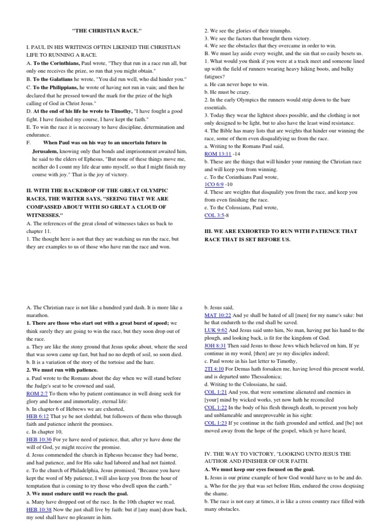 "The Christian Race | PDF | Paul The Apostle | Epistle To The Romans