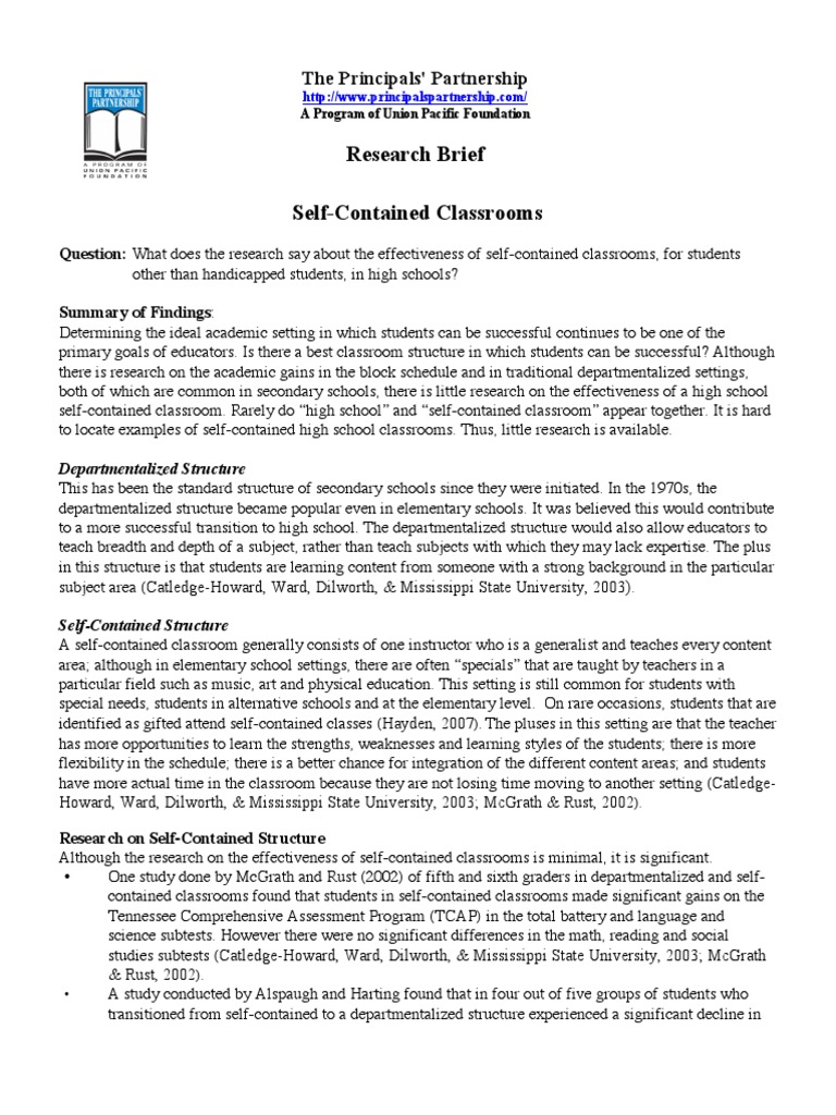 Self Contained Classrooms | PDF | Classroom | Schools