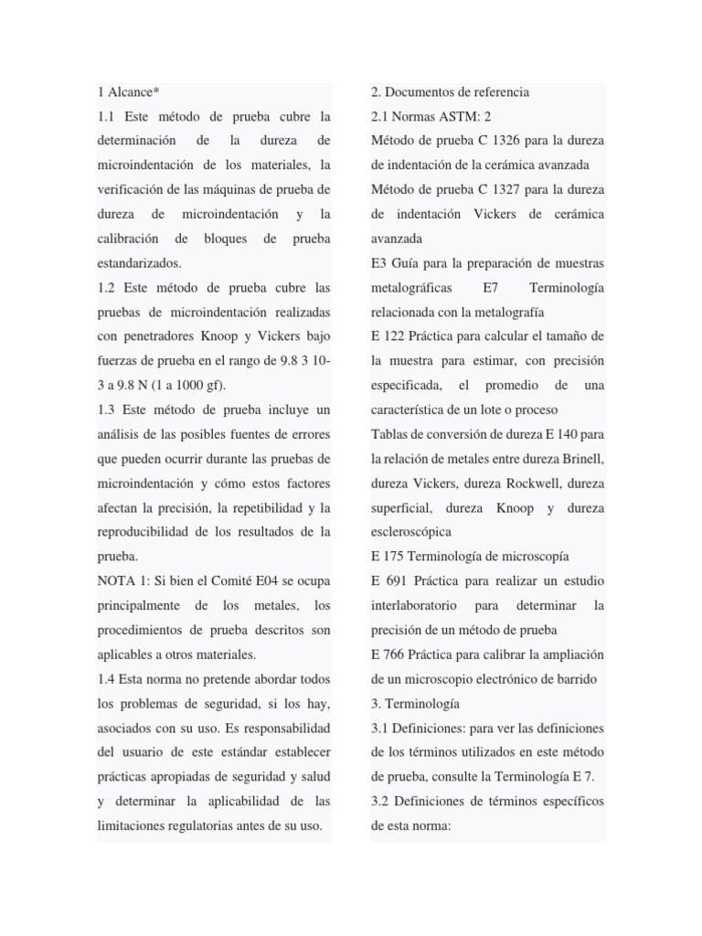 Astm E384 Traducida - Desde 1 Hasta Numeral 10 | PDF | Dureza | Medición