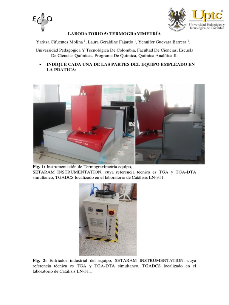 Laboratorio 5 Termogravimetría | PDF | Calorimetría diferencial de ...