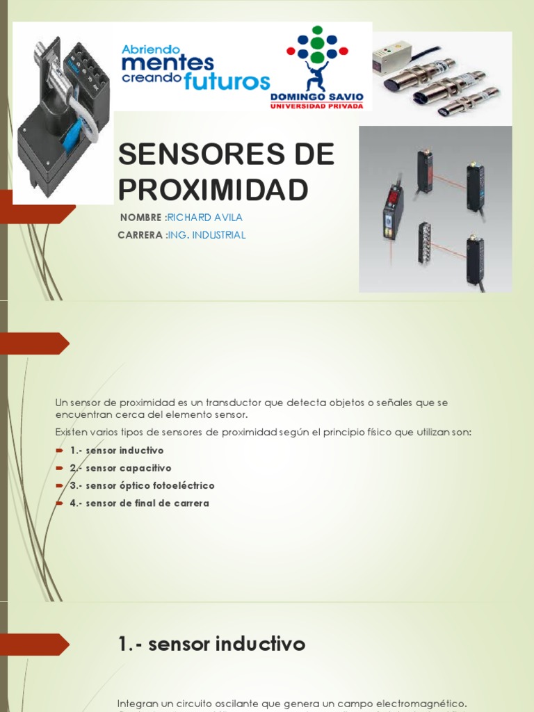 Sensores de Proximidad | PDF | Sensor | Óptica