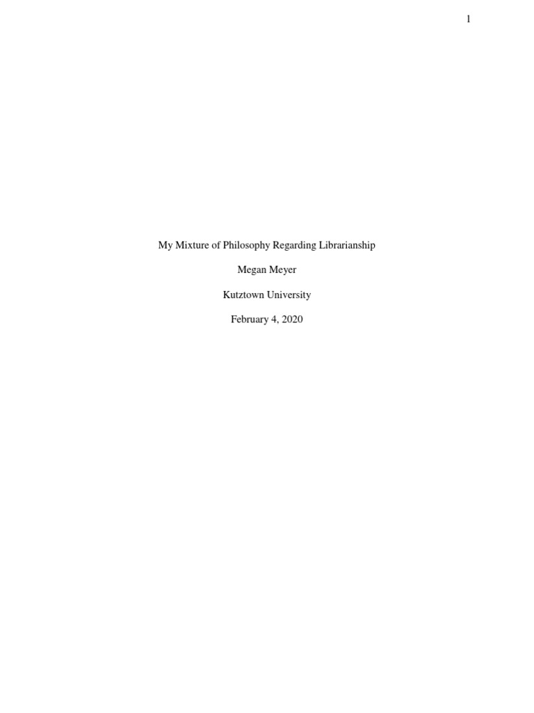 My Philosophy of Librarianship | PDF | Librarian | Library Science