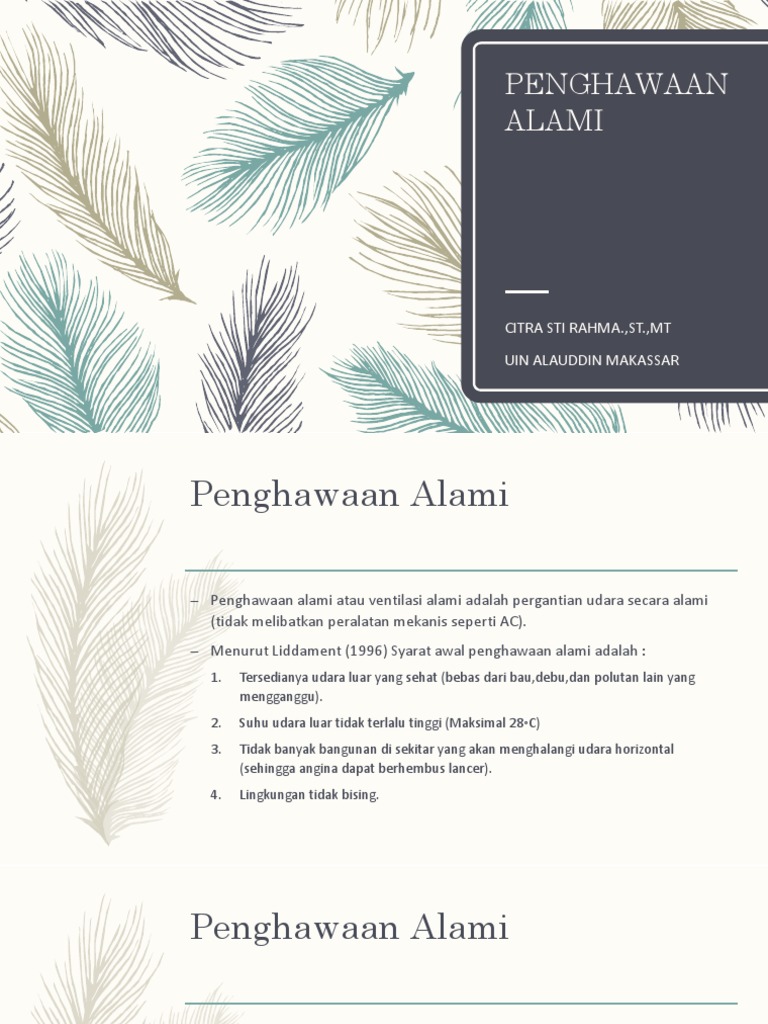 Penghawaan Alami: Manfaat dan Jenis | PDF