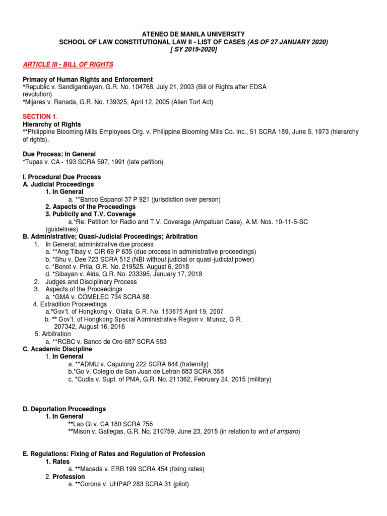 Consti 2 Syllabus | PDF | Miranda Warning | Search Warrant