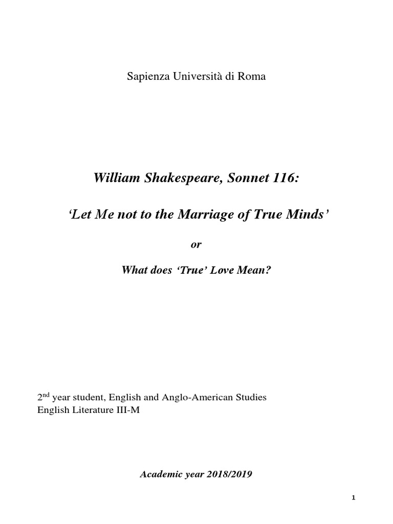 Shakespeare - Sonnet 116 | PDF | Shakespeare's Sonnets | William ...