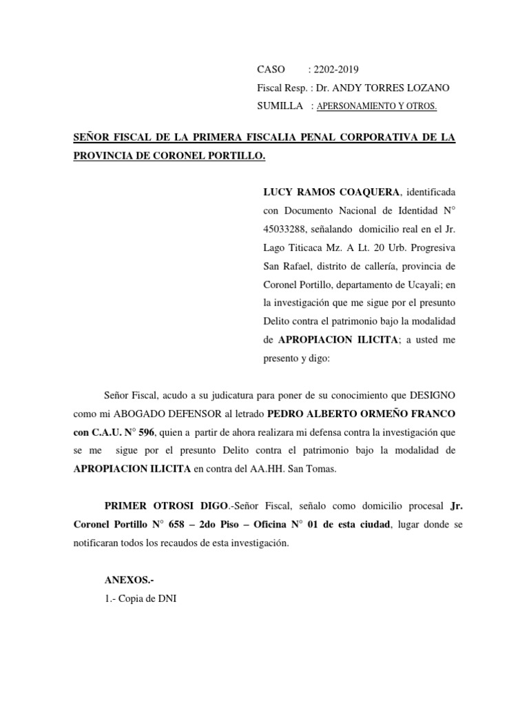 Caso LUCY RAMOS COAQUERA | PDF