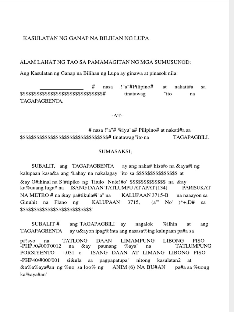 Dokumen - Tips - Deed of Absolute Sale Tagalog | PDF