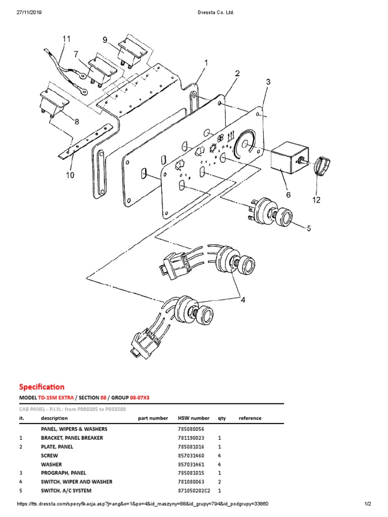 TD-15M Extra Parts List | PDF | Manufactured Goods | Machines