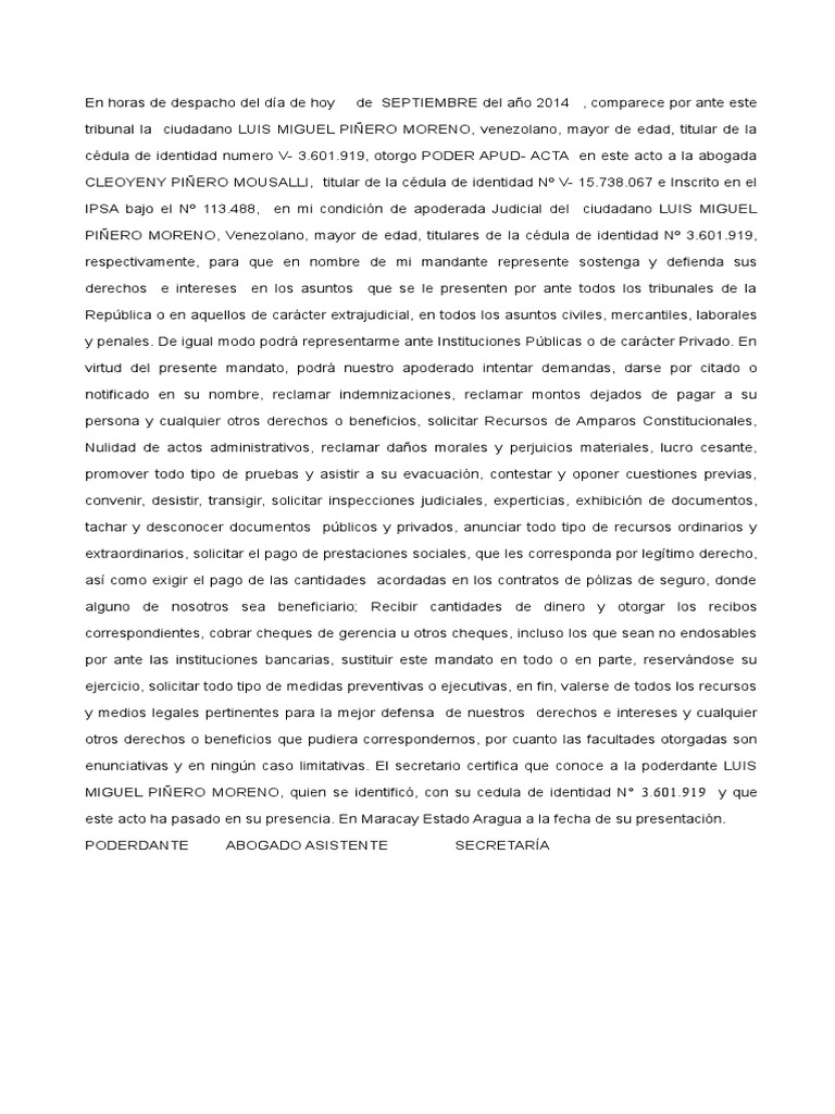 Poder Notarial de Sami Mousalli | PDF | Instituciones sociales ...