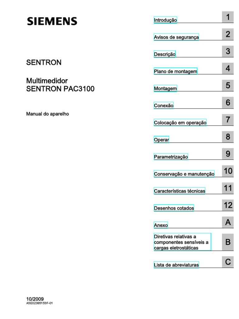 Manual SENTRON PAC3100 (Português) PDF | PDF | Transformador | Medição