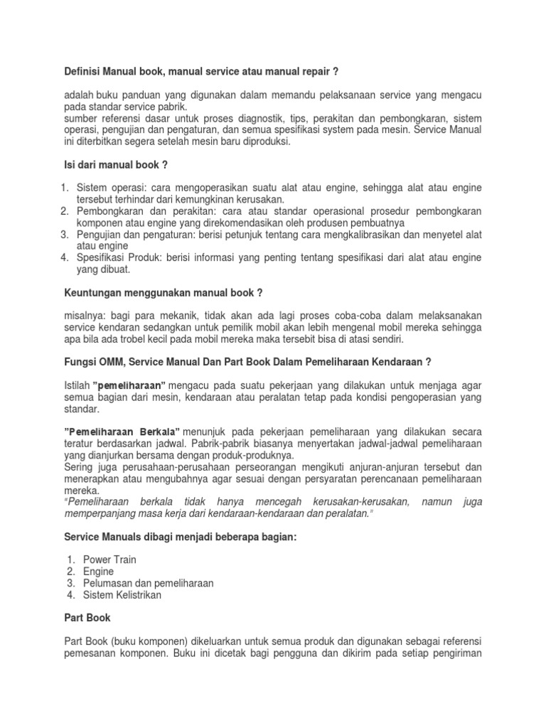 Definisi Manual Book | PDF