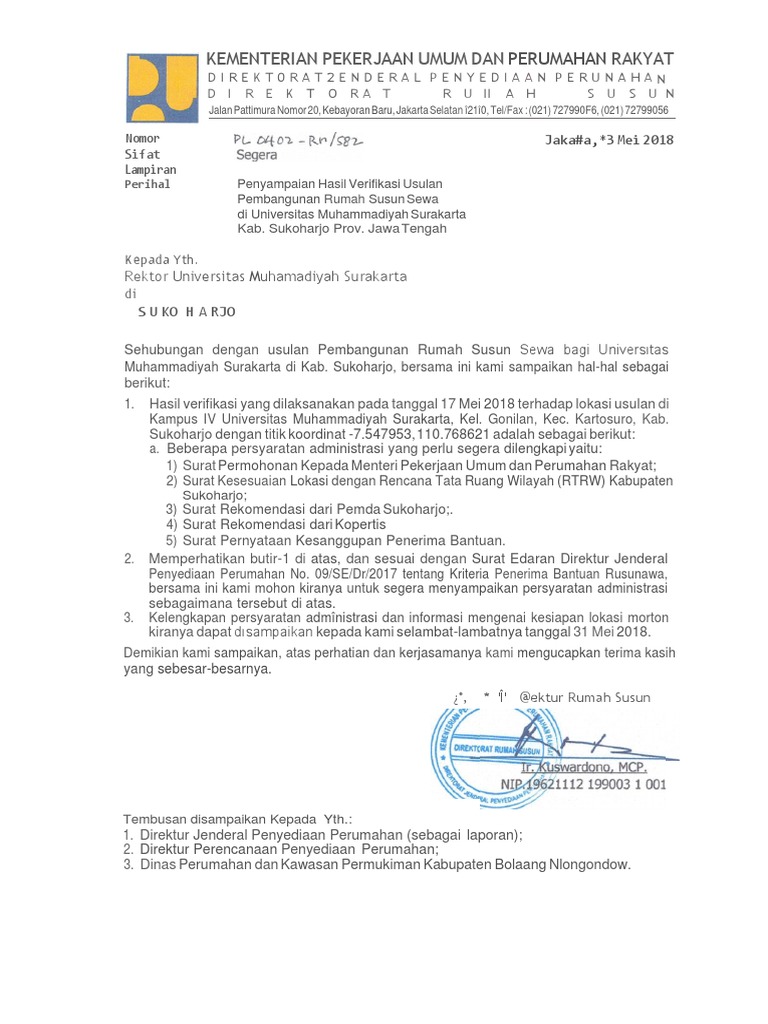 Surat Kementerian Pupr | PDF