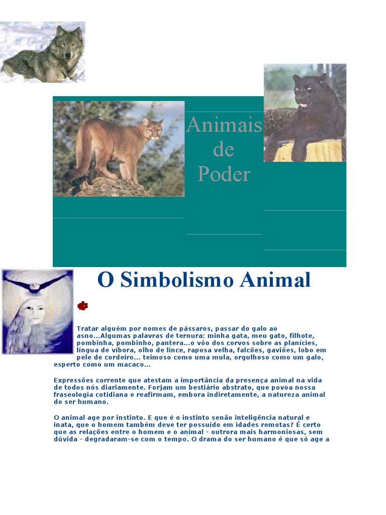 Animais de Poder o Simbolismo Animal | PDF | Humano | Poder (social e ...