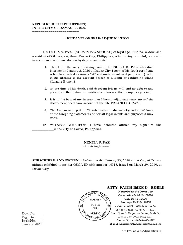 Affidavit of Self-Adjudication | PDF | Legal Procedure | Judiciaries