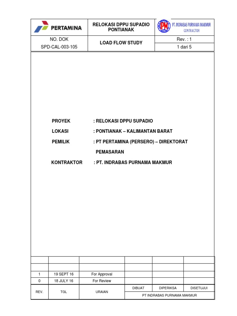 Spd-Cal-003-105 - Load Flow Study - Rev 1 | PDF | Electric Power ...