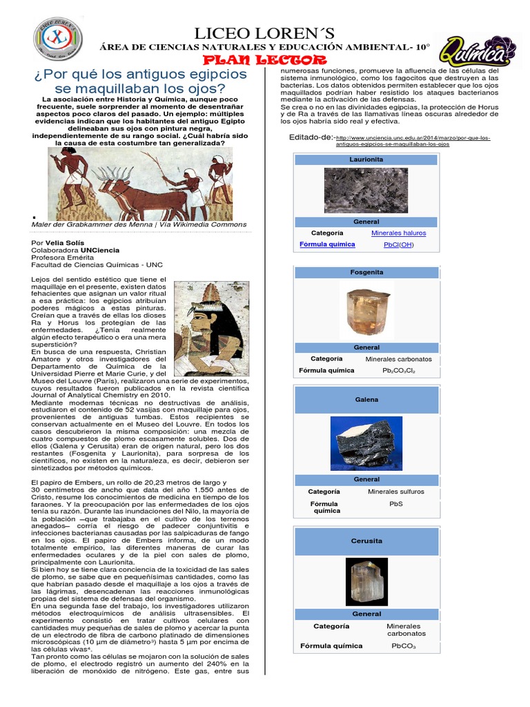 10°maquillaje de Los Ojos Antiguo Egipto PDF | PDF | Dirigir | Minerales