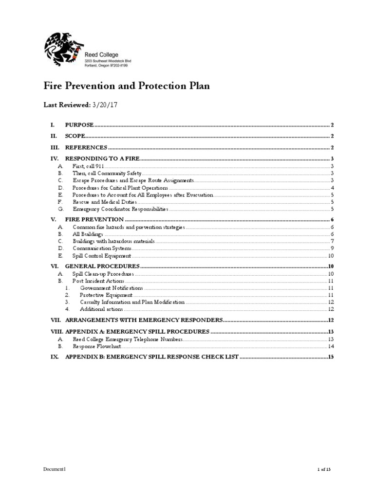 Fire Prevention Protection Plan | PDF | Emergency | Emergency Evacuation