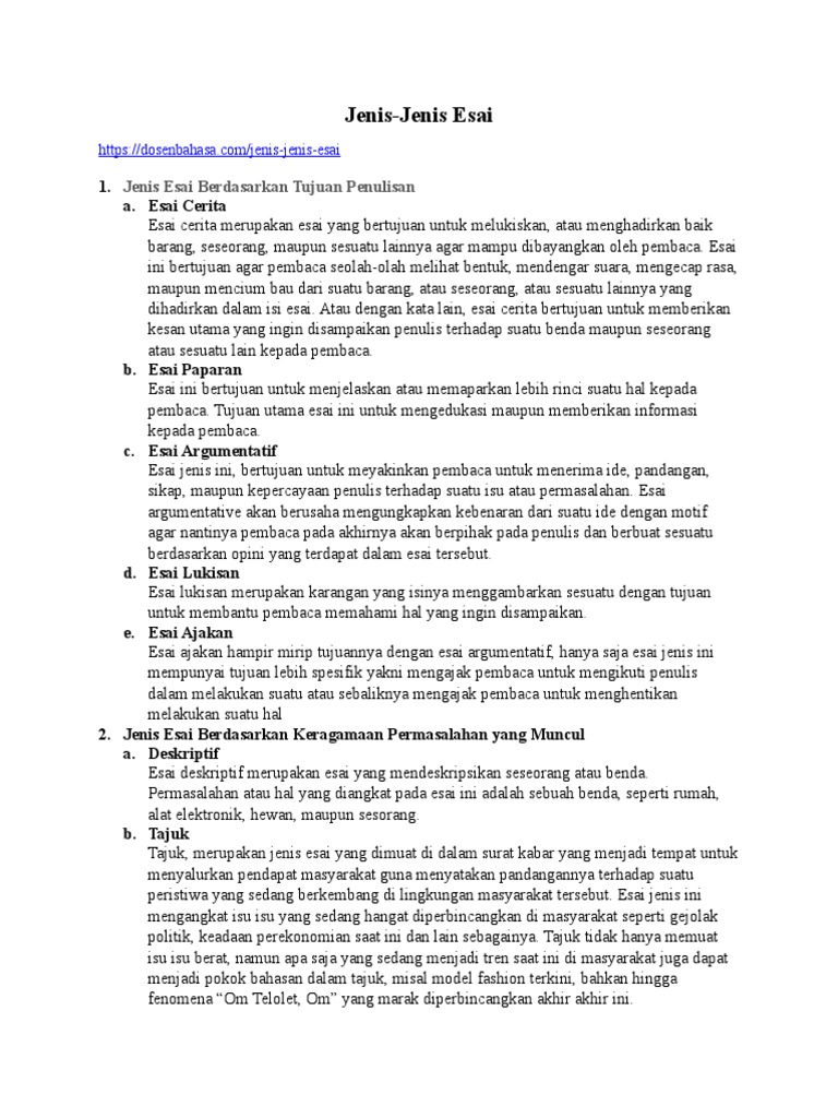Jenis Esai | PDF