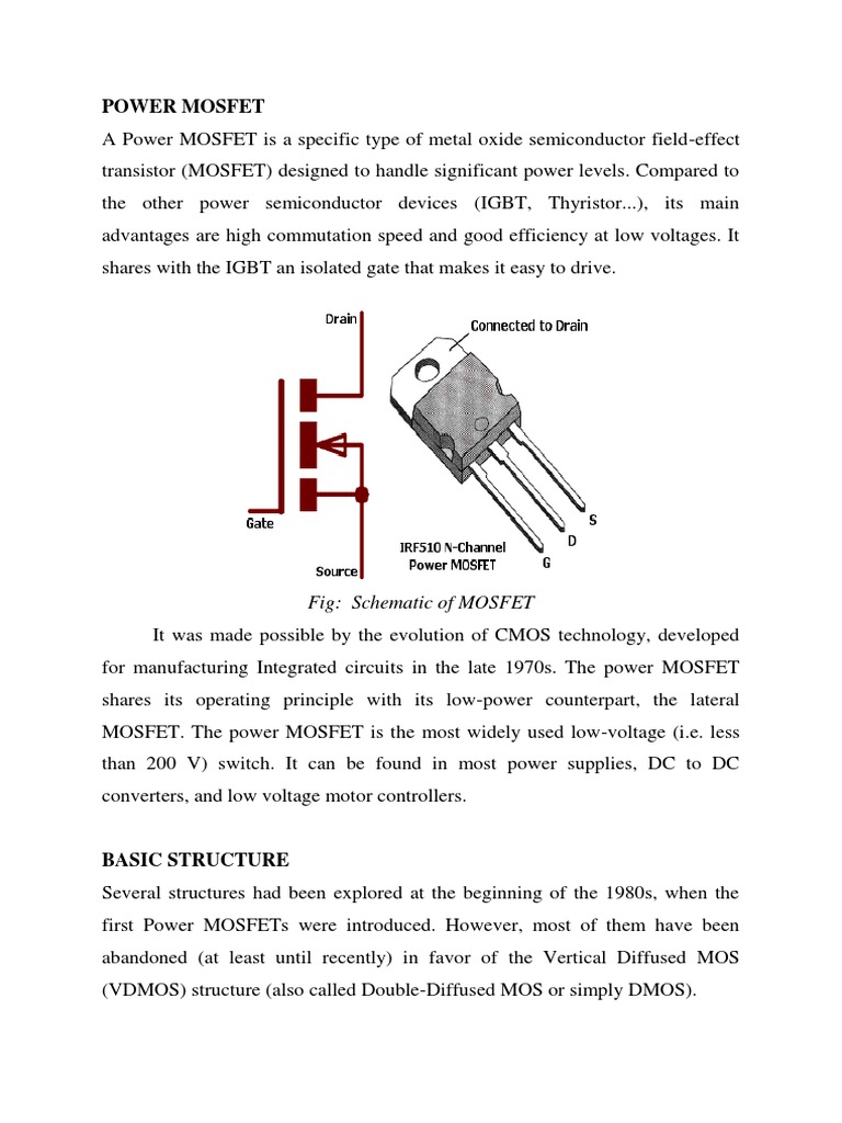 N Channel Mosfet Theory | PDF | Field Effect Transistor | Mosfet