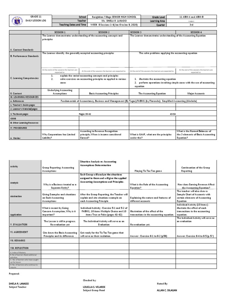 Lanado, Shiela R. DLL Week 8.fabm1.recent | PDF | Accounting | Learning